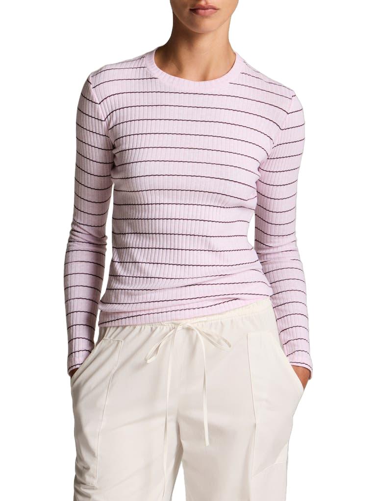 VINCE Vince Striped Ribbed Long Sleeve Top